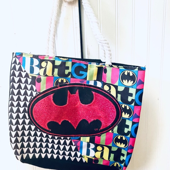 Batman | Accessories | Batman Girls Pink Sparkly Tote Bag | Poshmark